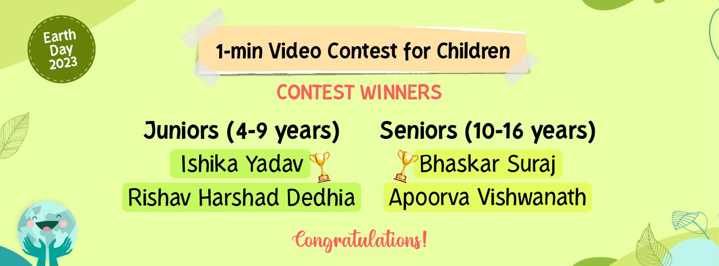 Earth Day Video Contest for Children, 1 Minute Video Contest for Kids ...